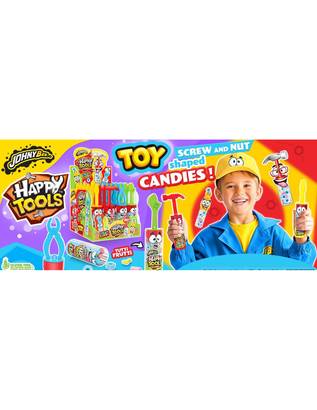 Golosinas Happy Tools de Johny Bee