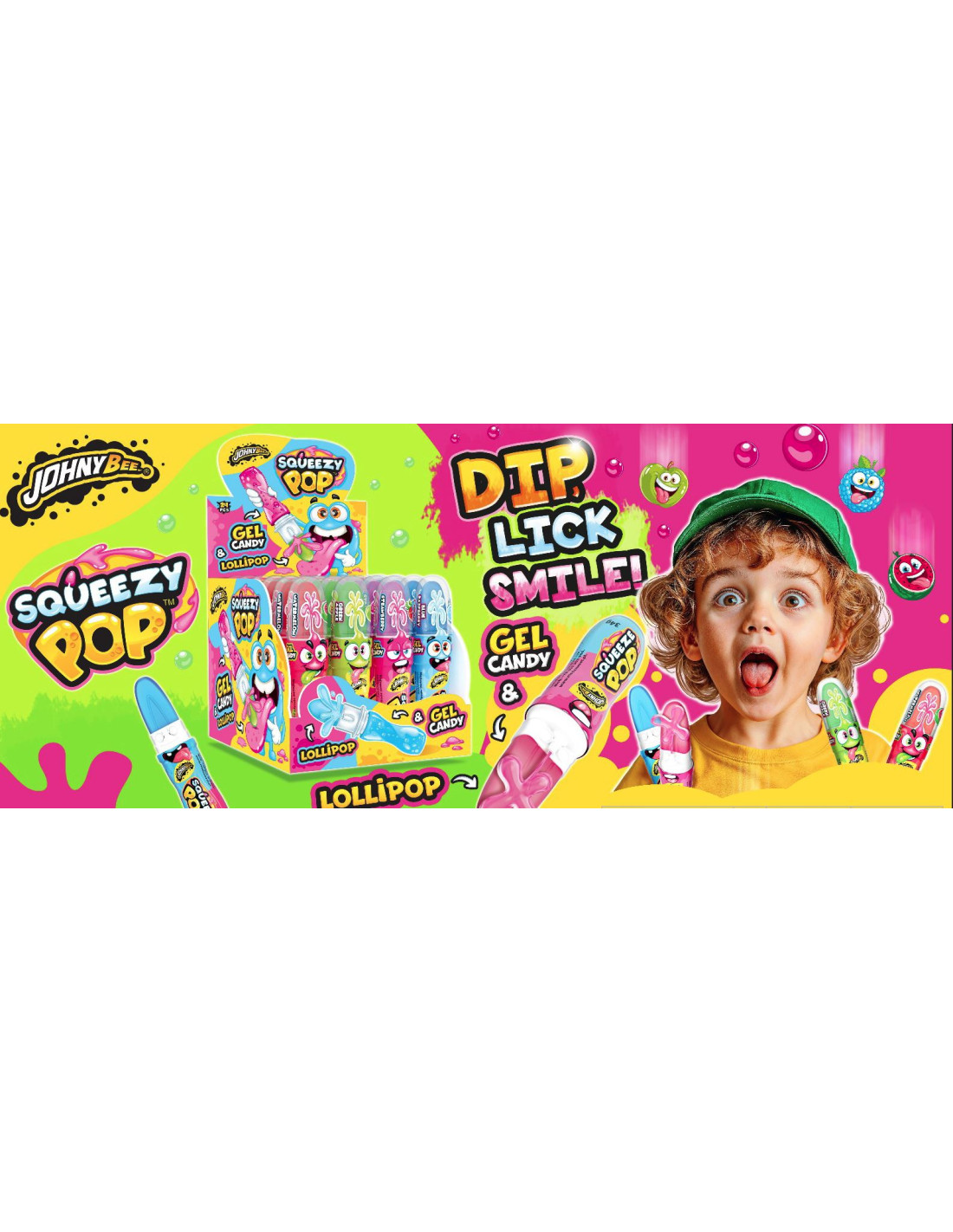 Squeeze Pop lollipops Johny Bee